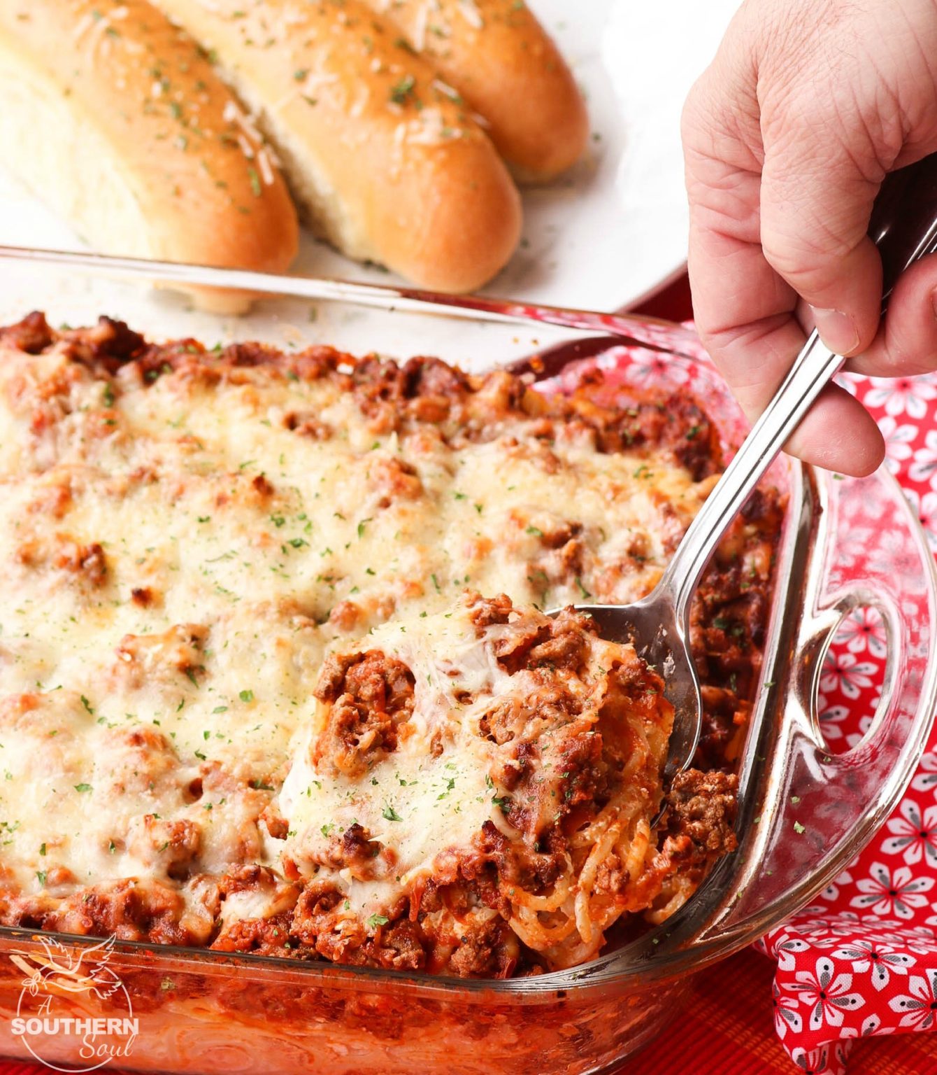 Easy Baked Spaghetti - A Southern Soul