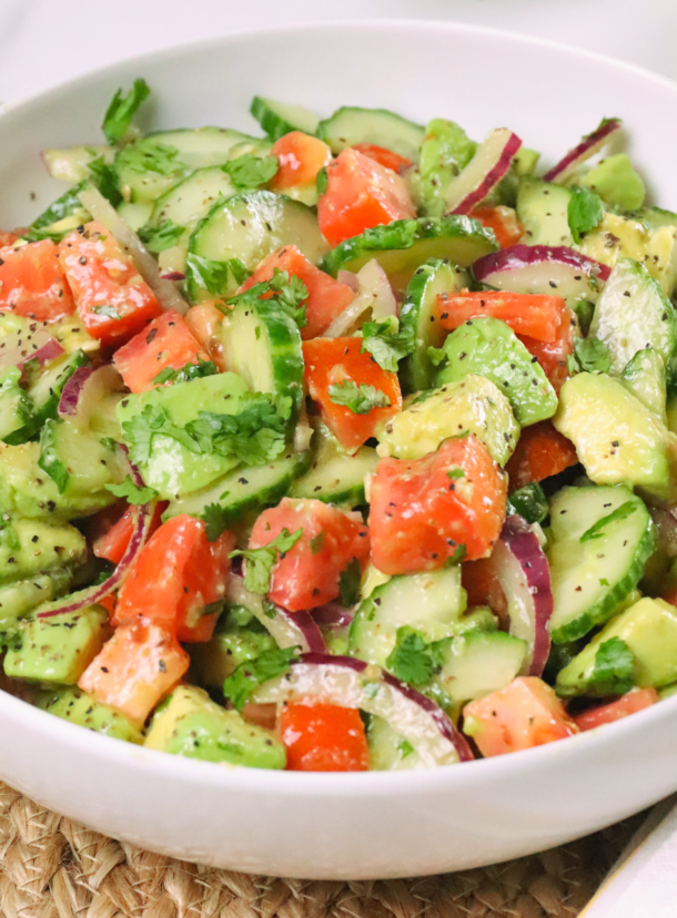 Cucumber Tomato Avocado Salad - A Southern Soul