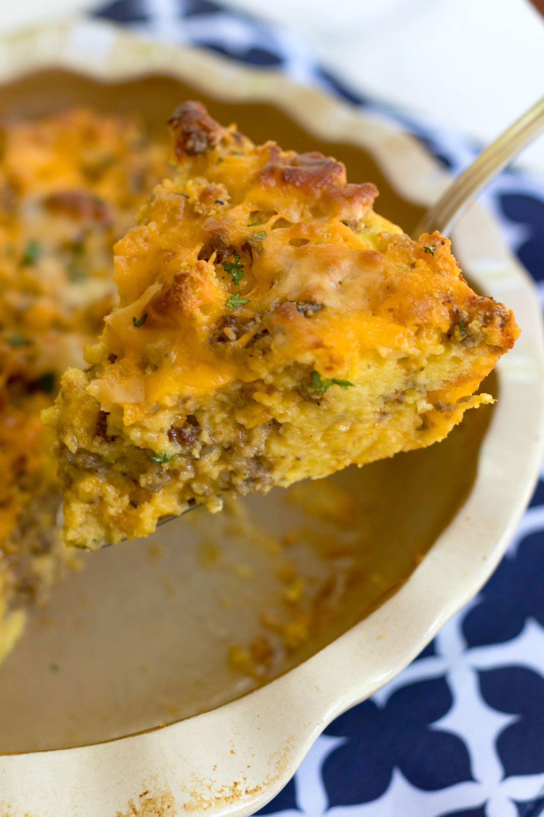 Sausage Cheese Cornbread Quiche - A Southern Soul