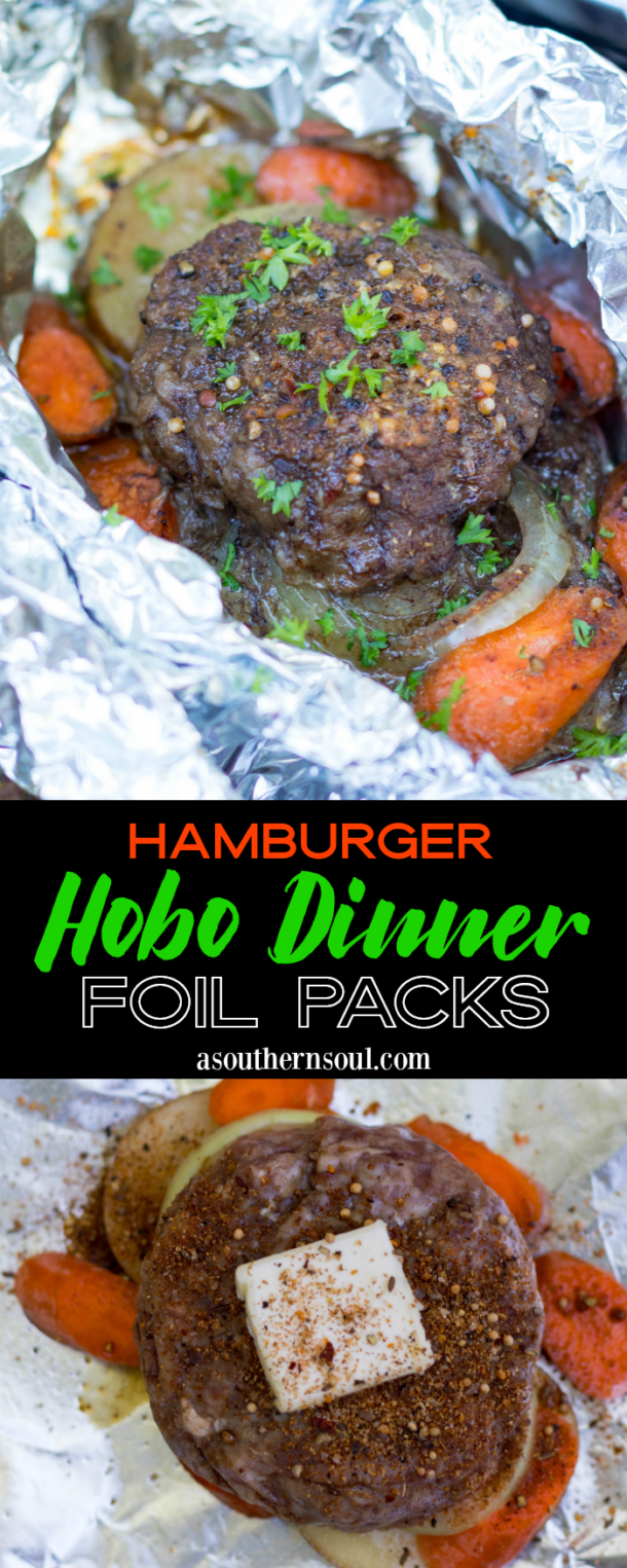 Hamburger Hobo Dinner Foil Packs