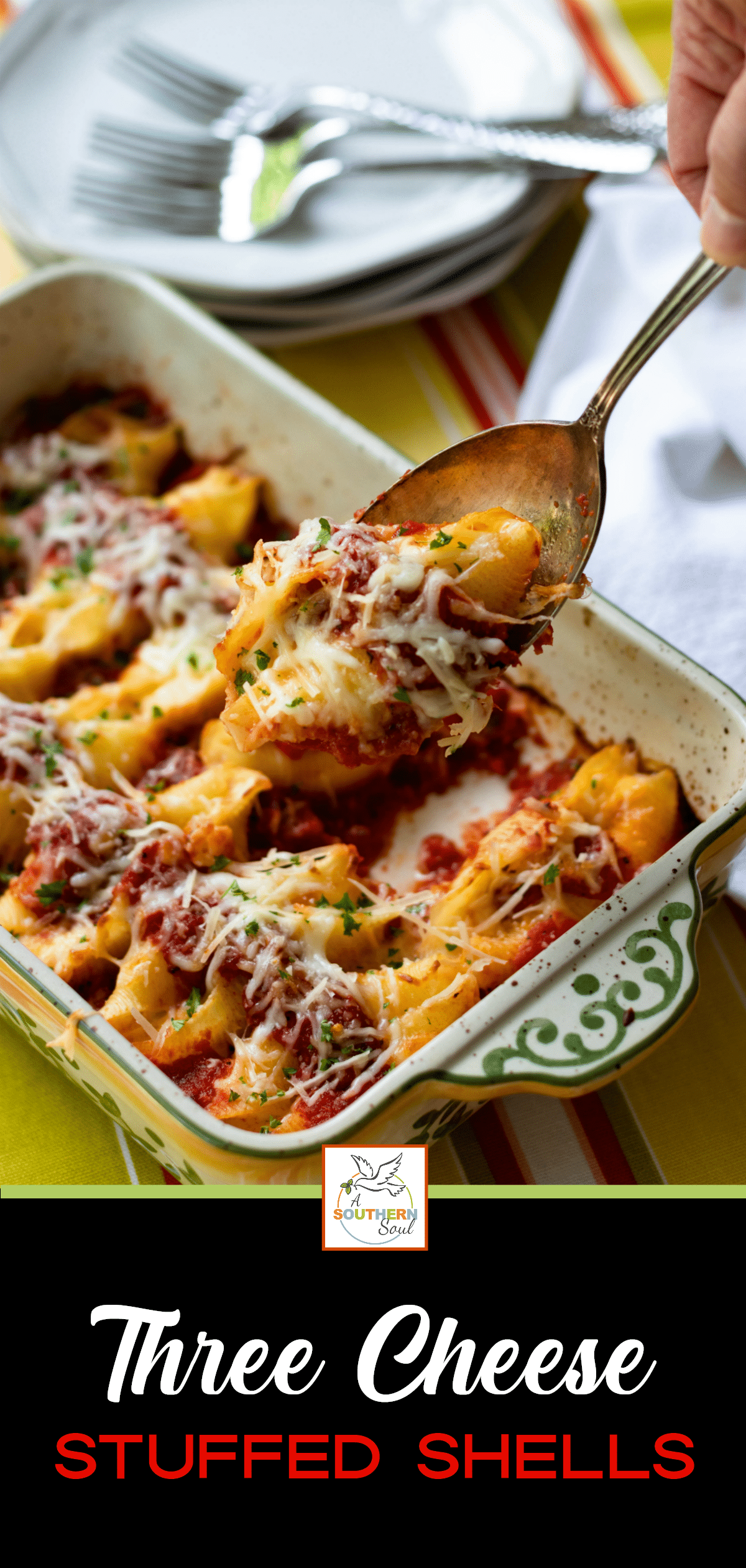 Three Cheese Stuffed Shells - A Southern Soul