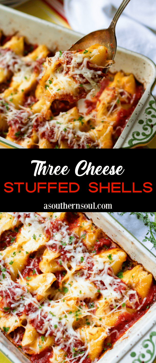 Three Cheese Stuffed Shells - A Southern Soul