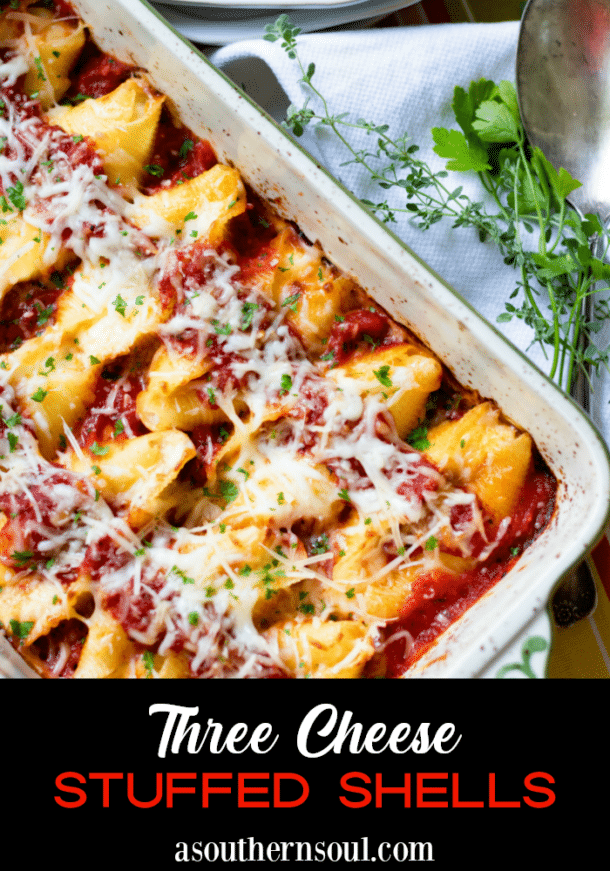 Three Cheese Stuffed Shells - A Southern Soul