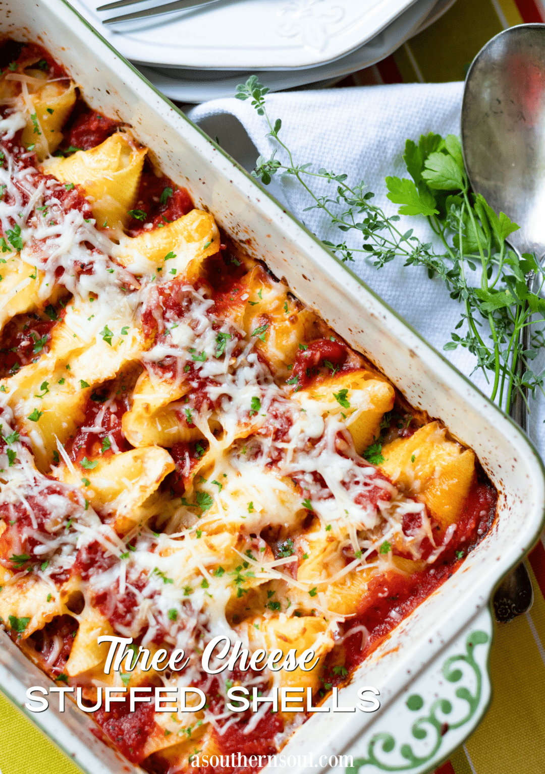Three Cheese Stuffed Shells - A Southern Soul