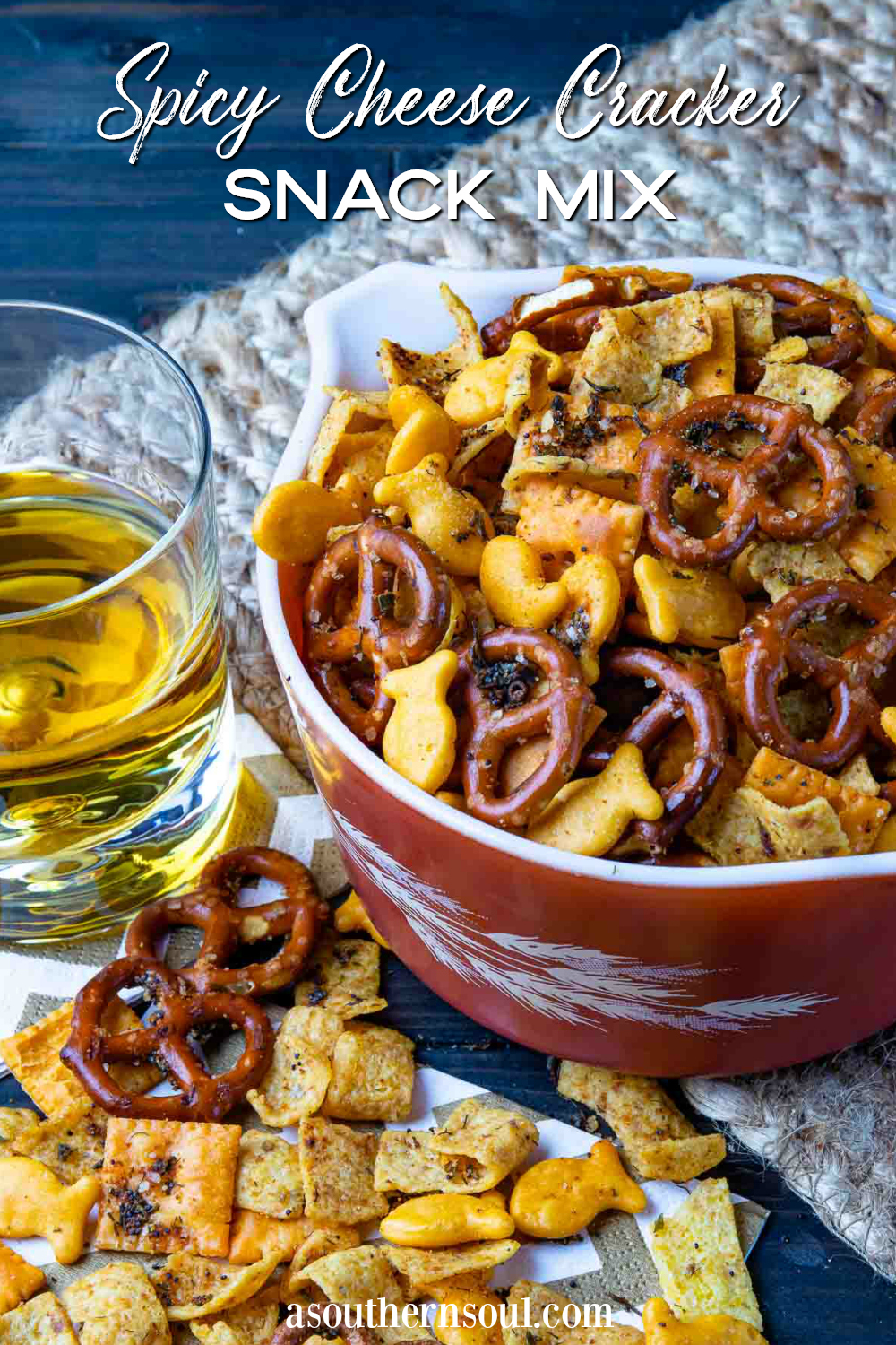 Spicy Cheese Cracker Snack Mix - A Southern Soul