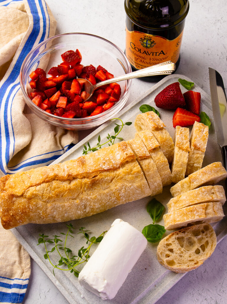 Easy Strawberry And Herb Goat Cheese Bruschetta Recipe