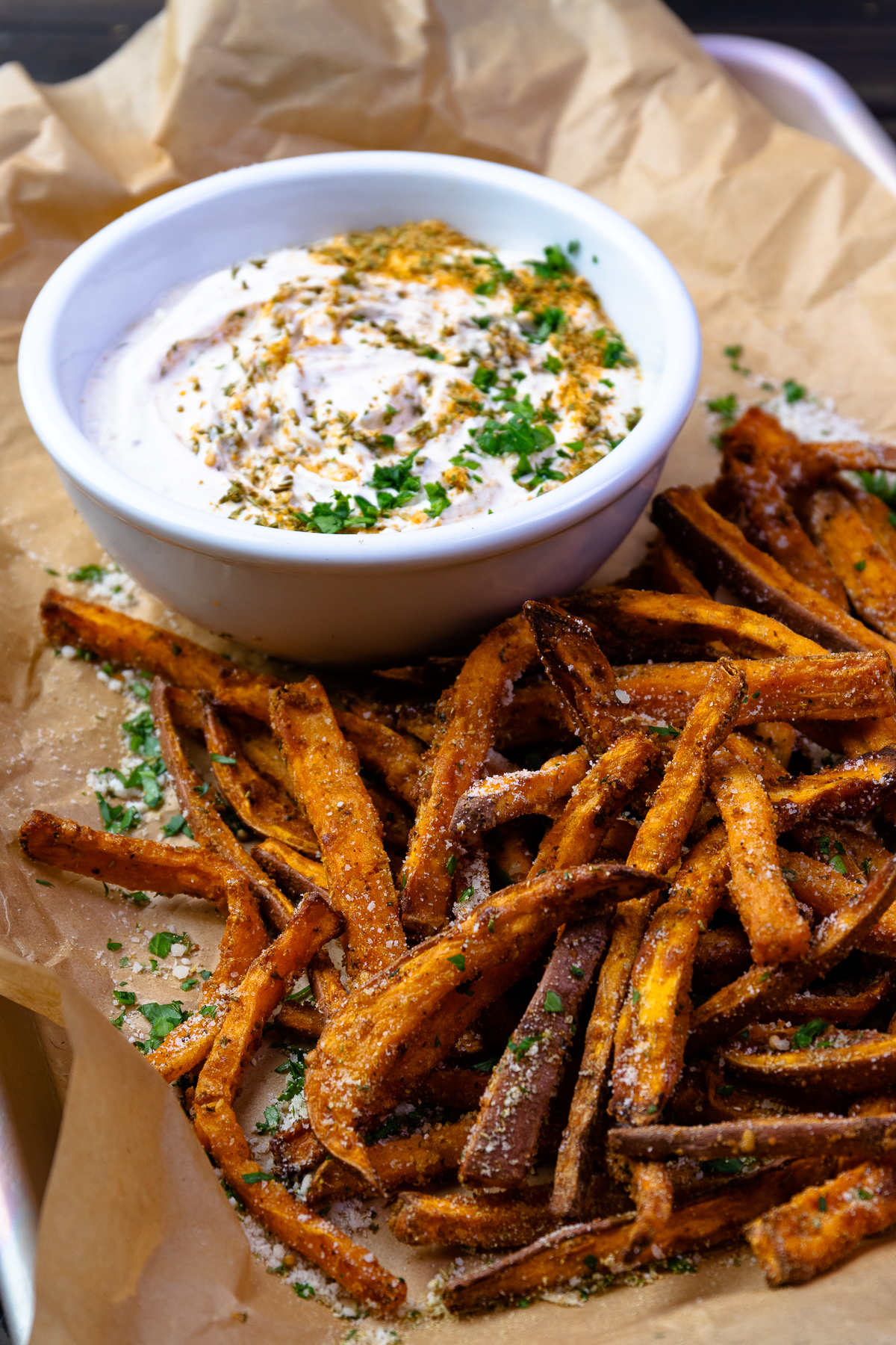 Air Fryer Sweet Potato Fries With Spicy Dipping Sauce A Southern Soul