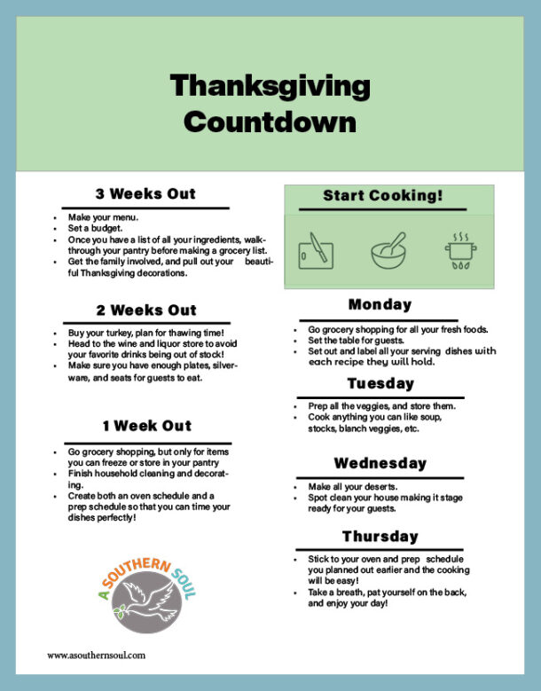 Thanksgiving Countdown - A Southern Soul