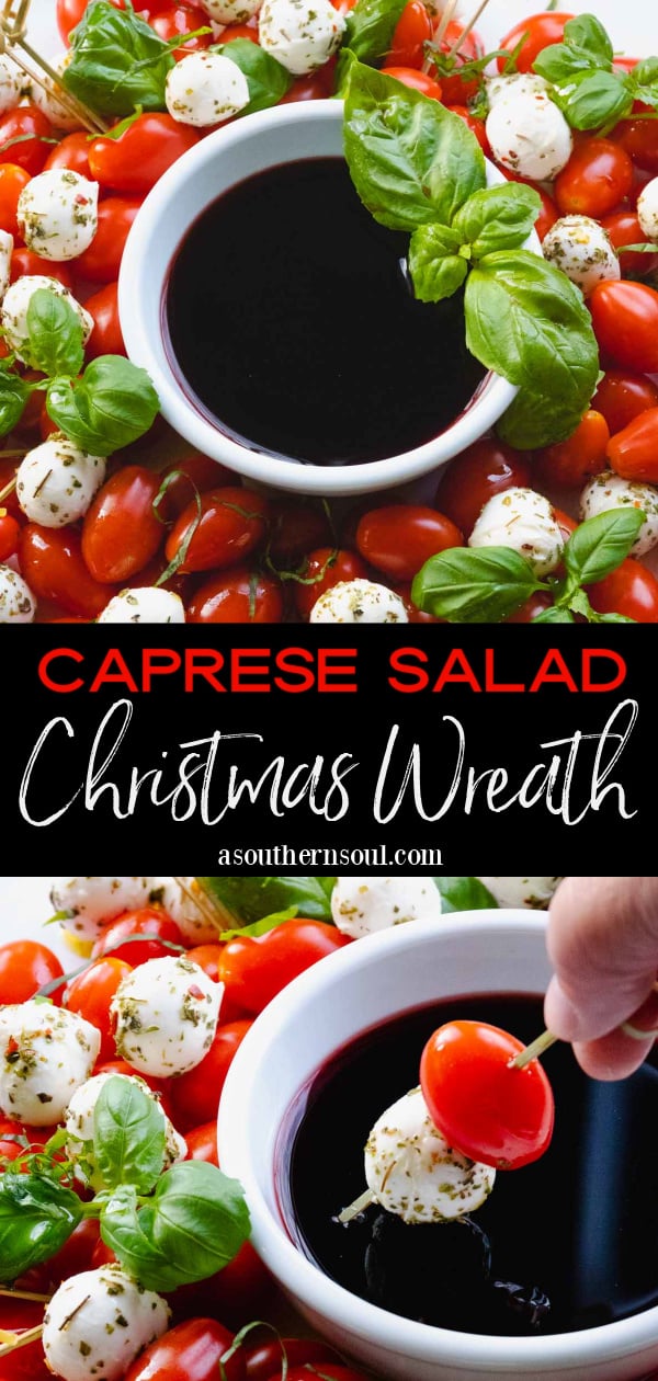 Caprese Salad Christmas Wreath - A Southern Soul
