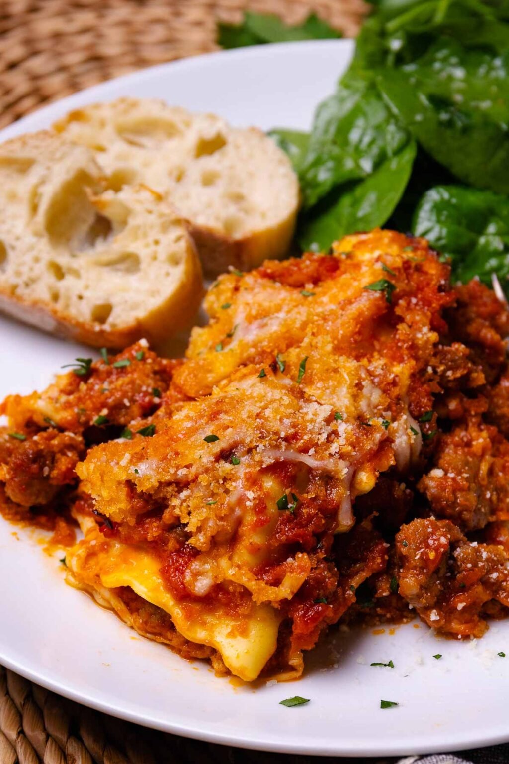 Cheesy Italian Sausage Ravioli Bake