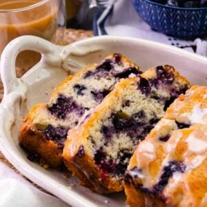 Fluffy Blueberry Bread With Lemon Glaze Recipe