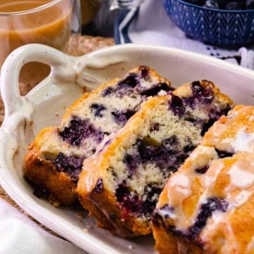 Fluffy Blueberry Bread With Lemon Glaze Recipe