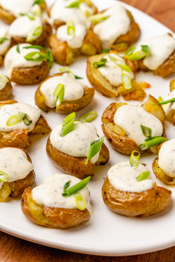 Crushed Potatoes with Ranch Dressing