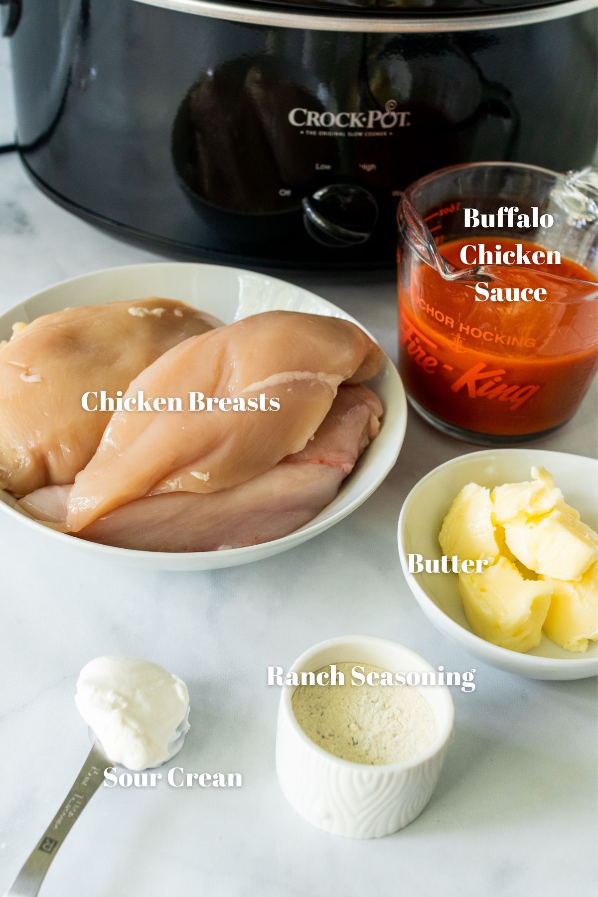 5-Ingredient Crock Pot Buffalo Chicken