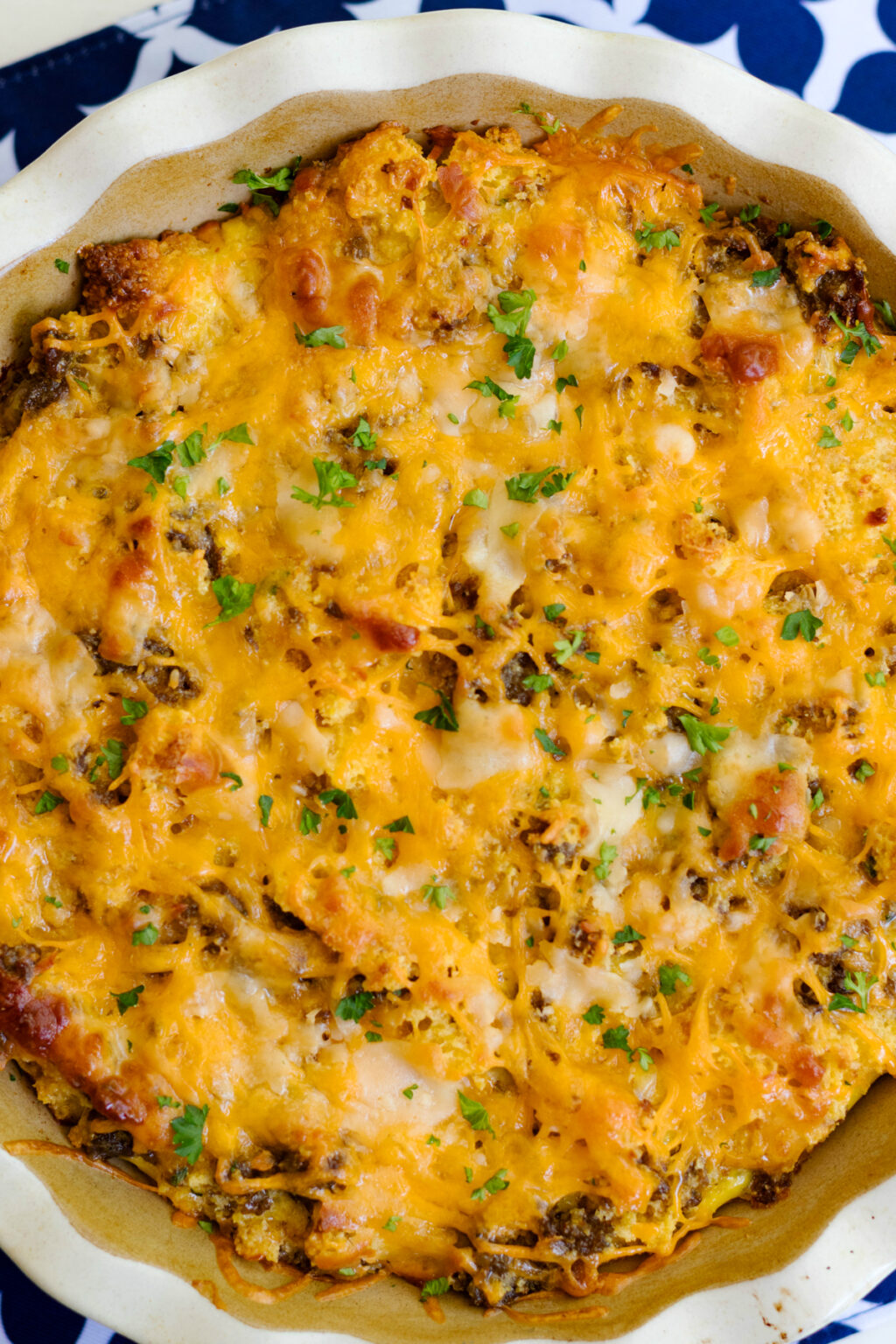 Sausage Cheese Cornbread Quiche