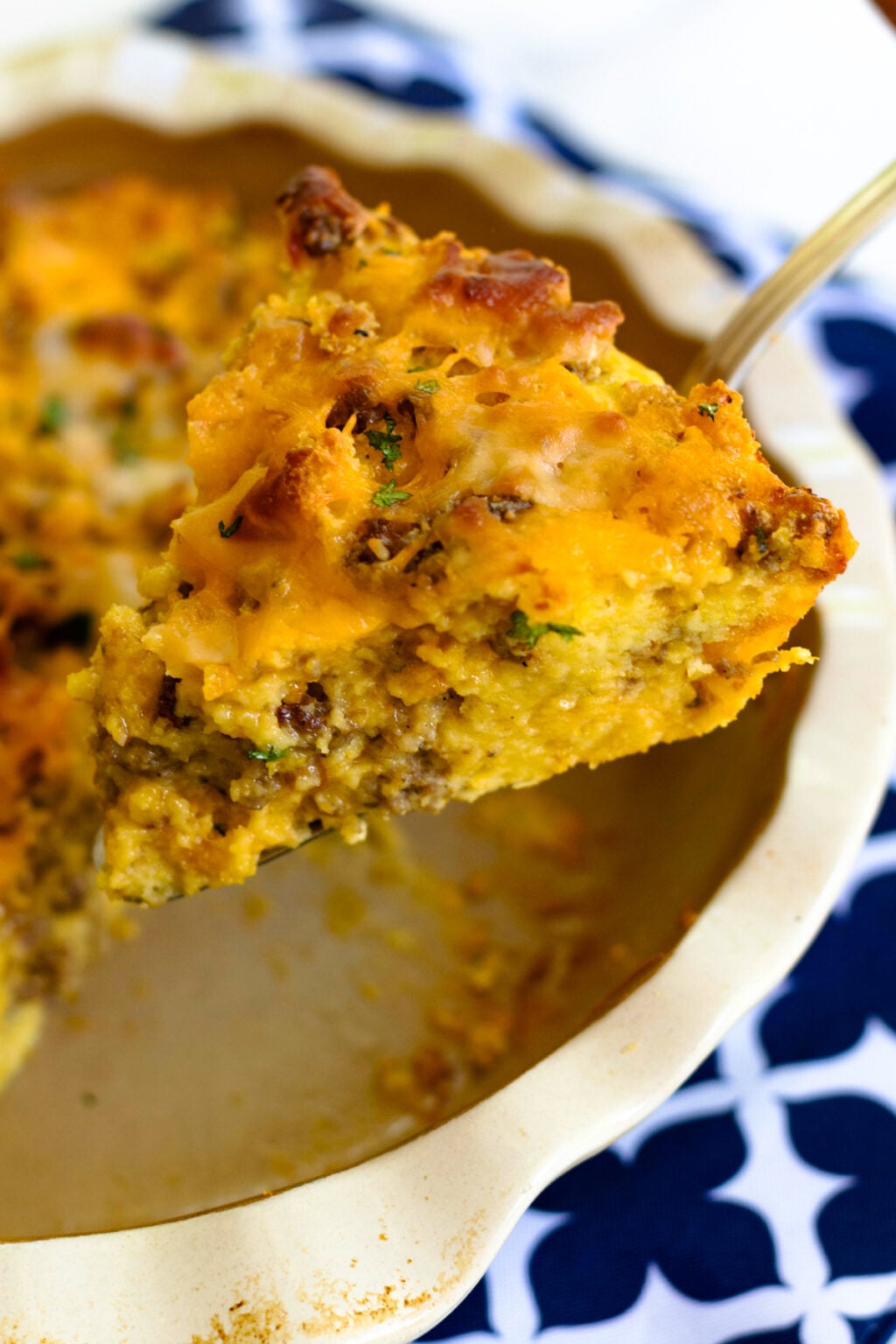 Sausage Cheese Cornbread Quiche