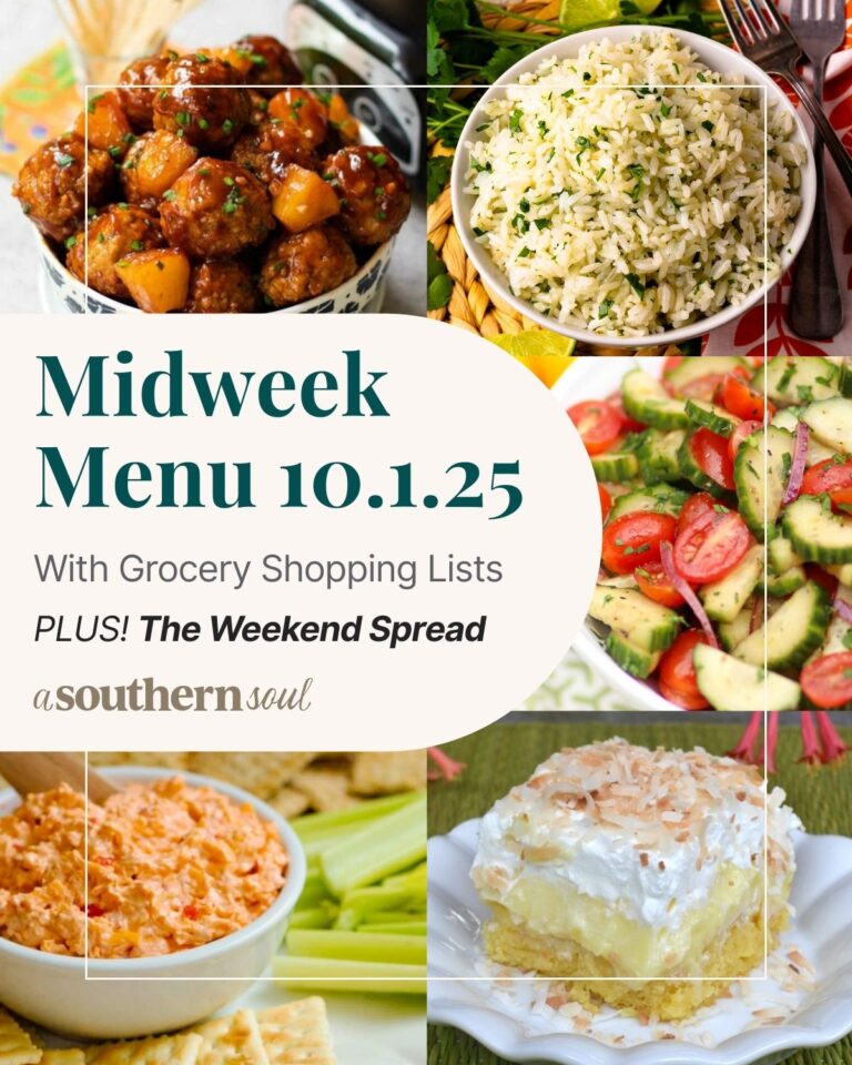 Midweek Menu Meal Plan 10.1.25