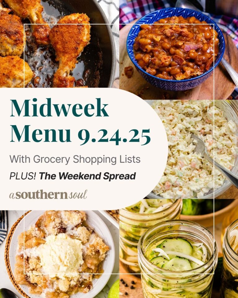 Midweek Menu Meal Plan 9.24.25