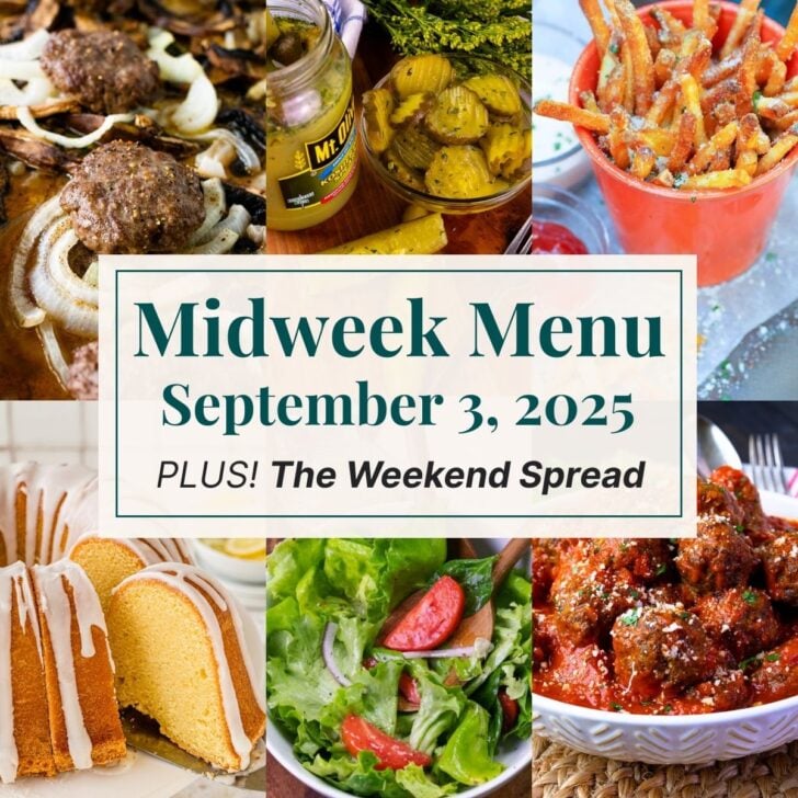 Midweek Menu Meal Plan 9.3.25