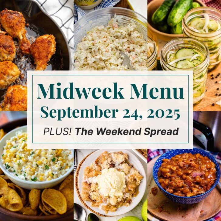Midweek Menu Meal Plan 9.24.25