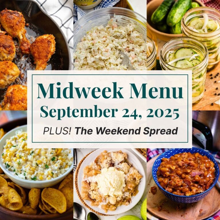 Midweek Menu Meal Plan 9.24.25