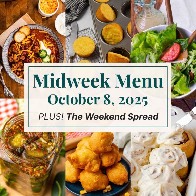 Midweek Menu Meal Plan 10.8.25
