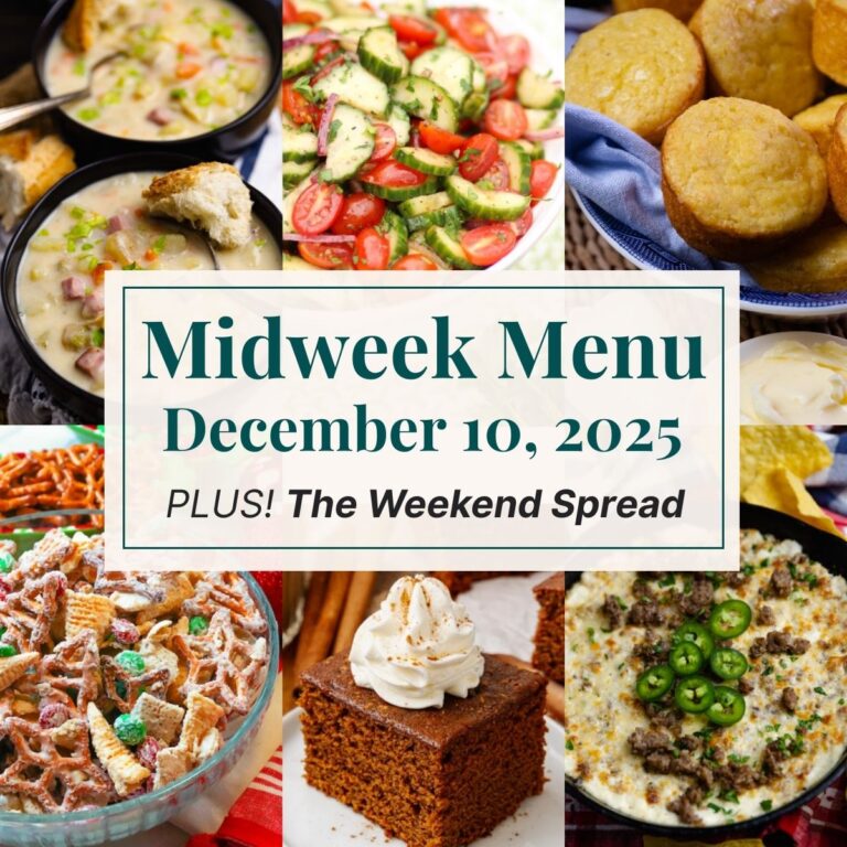 Midweek Menu Meal Plan: 12.10.25