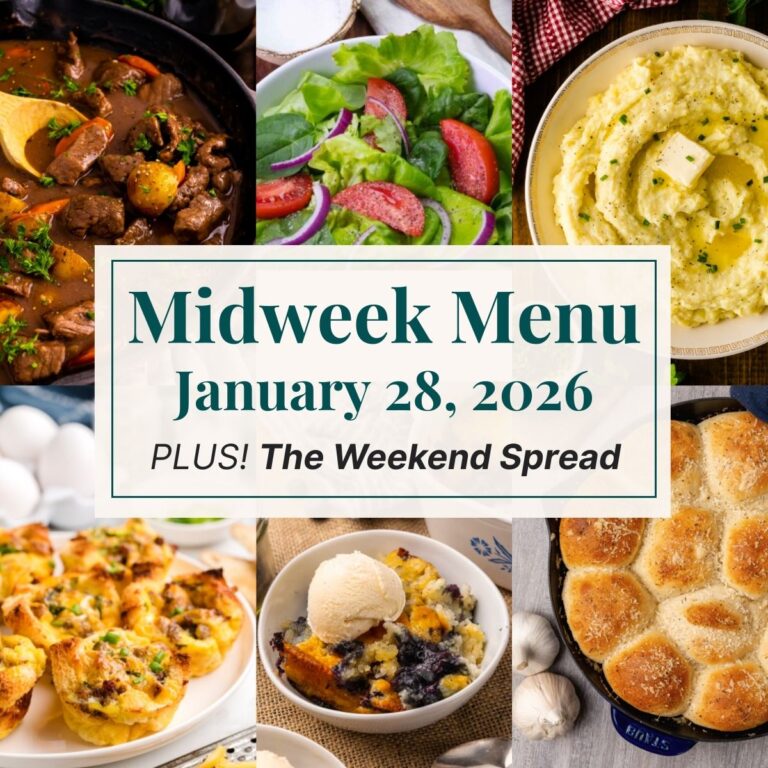 Midweek Menu Meal Plan: 1.28.26