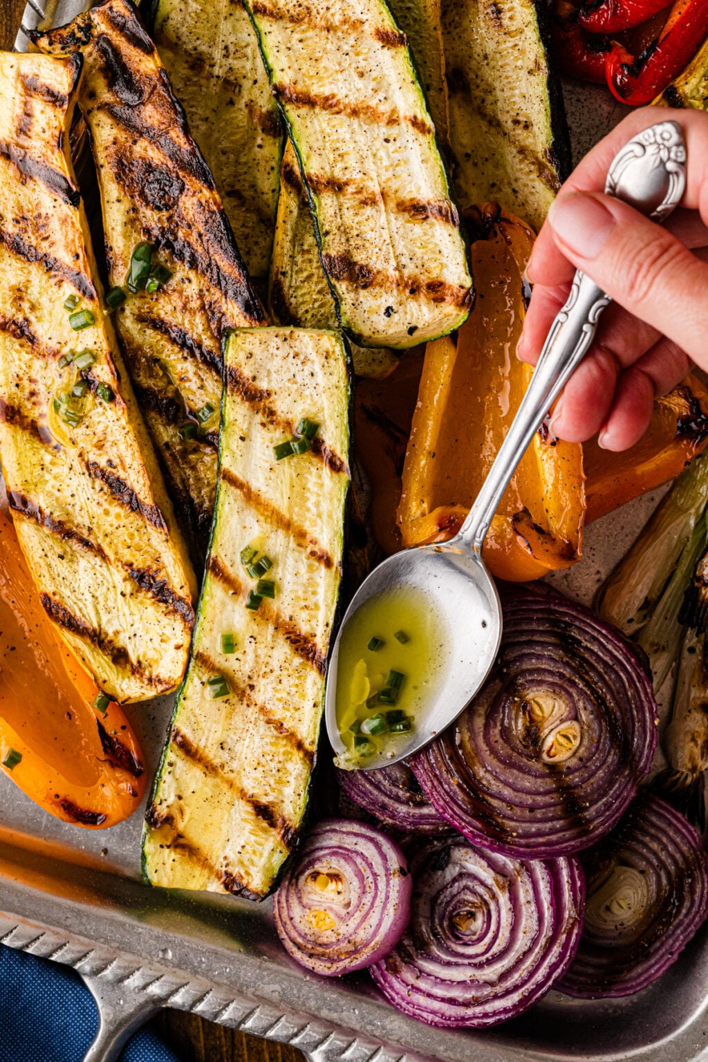 Grilled Vegetables with Chive Dressing (Easy Summer Side)