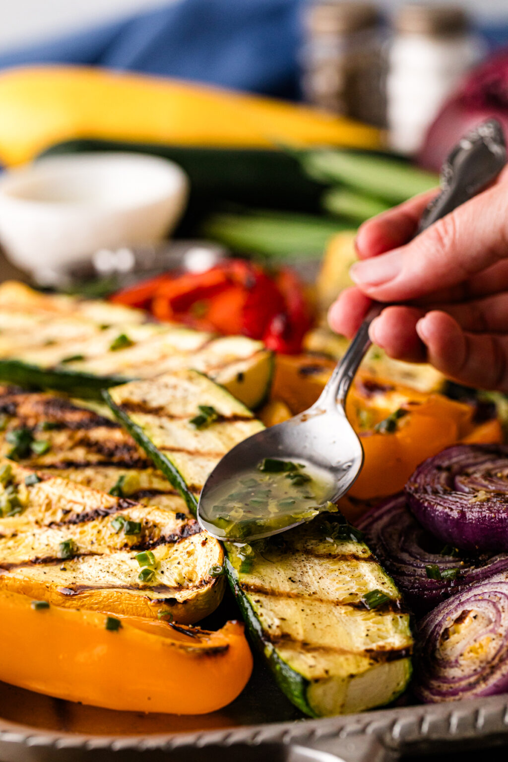 Grilled Vegetables with Chive Dressing (Easy Summer Side)